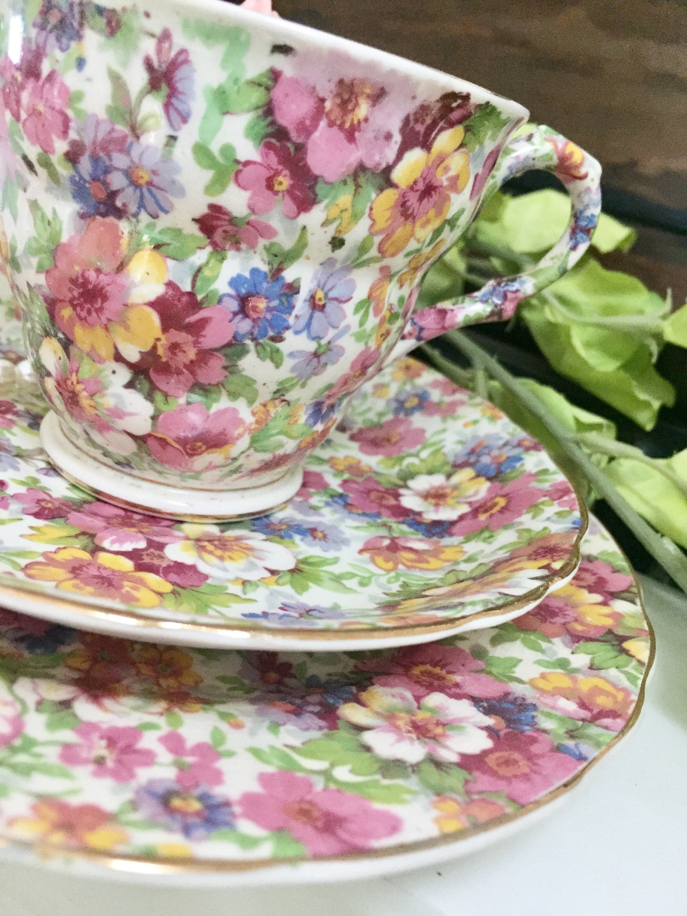 Rare "dubarry" Teacup Trio James Kent Ltd. Longton England Floral ...