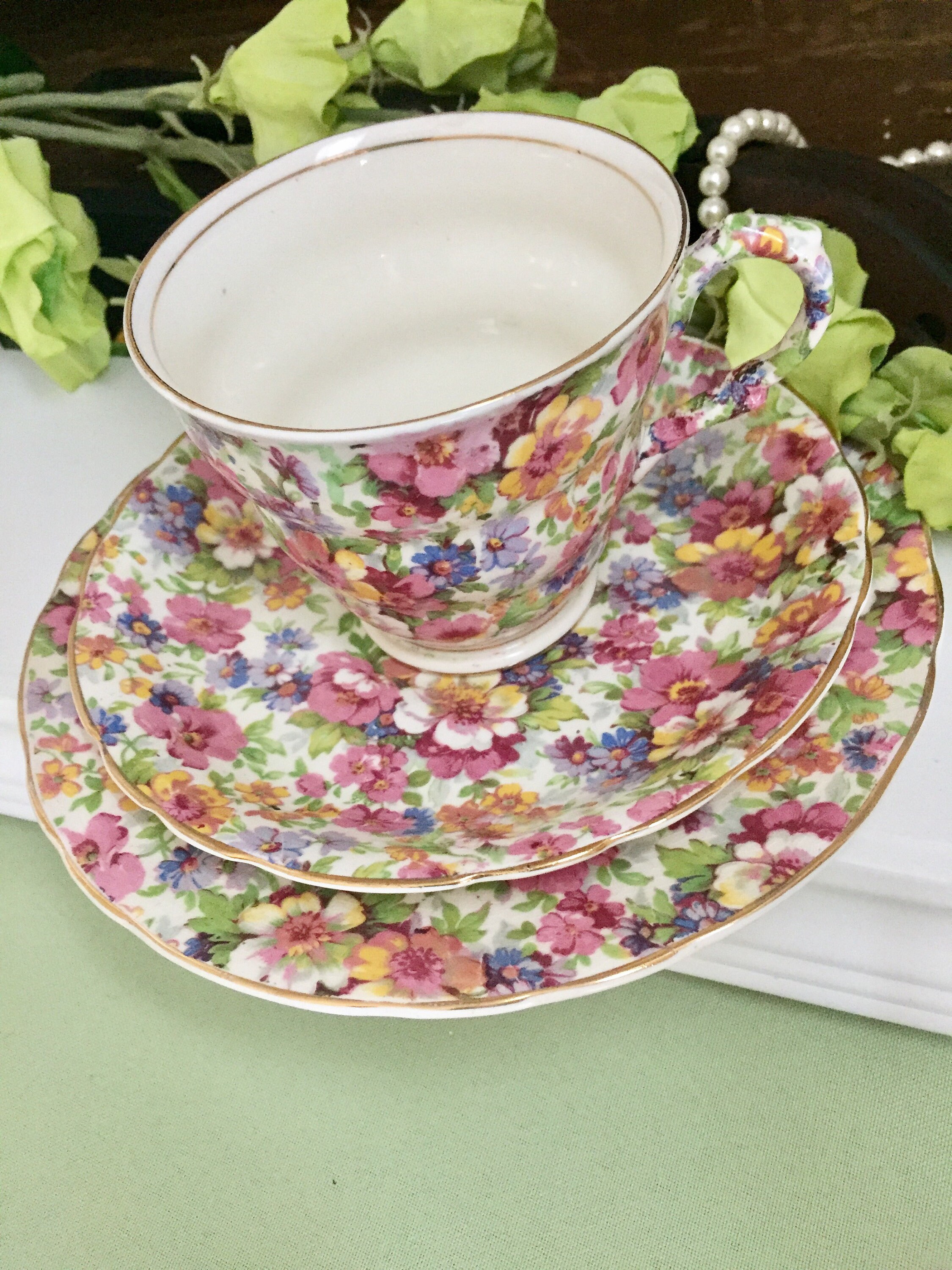 Rare "dubarry" Teacup Trio James Kent Ltd. Longton England Floral ...