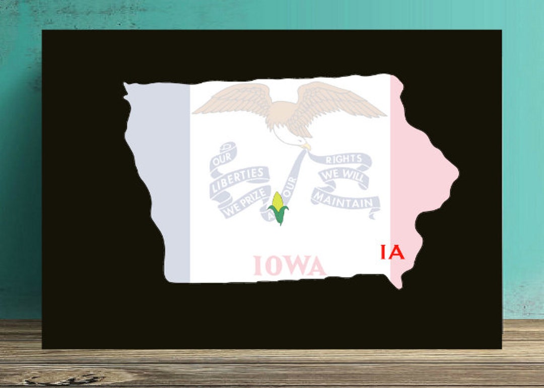 Iowa State Map Flag Print Iowa Print Printable Iowa Iowa - Etsy