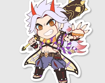 Itto Chibi Matte Vinyl Sticker Genshin Impact - Etsy