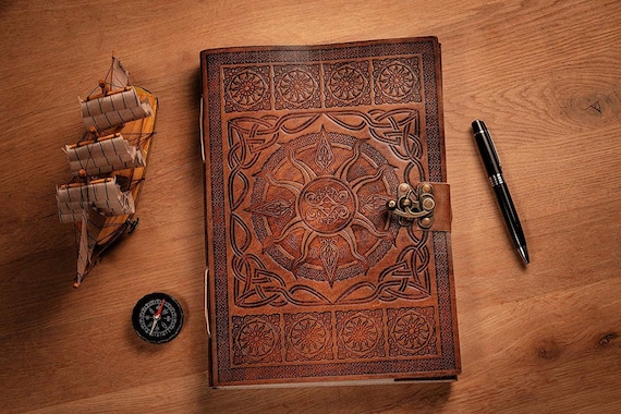 A6 LEATHER JOURNAL Celtic Design Diary Leather Sketchbook | Etsy