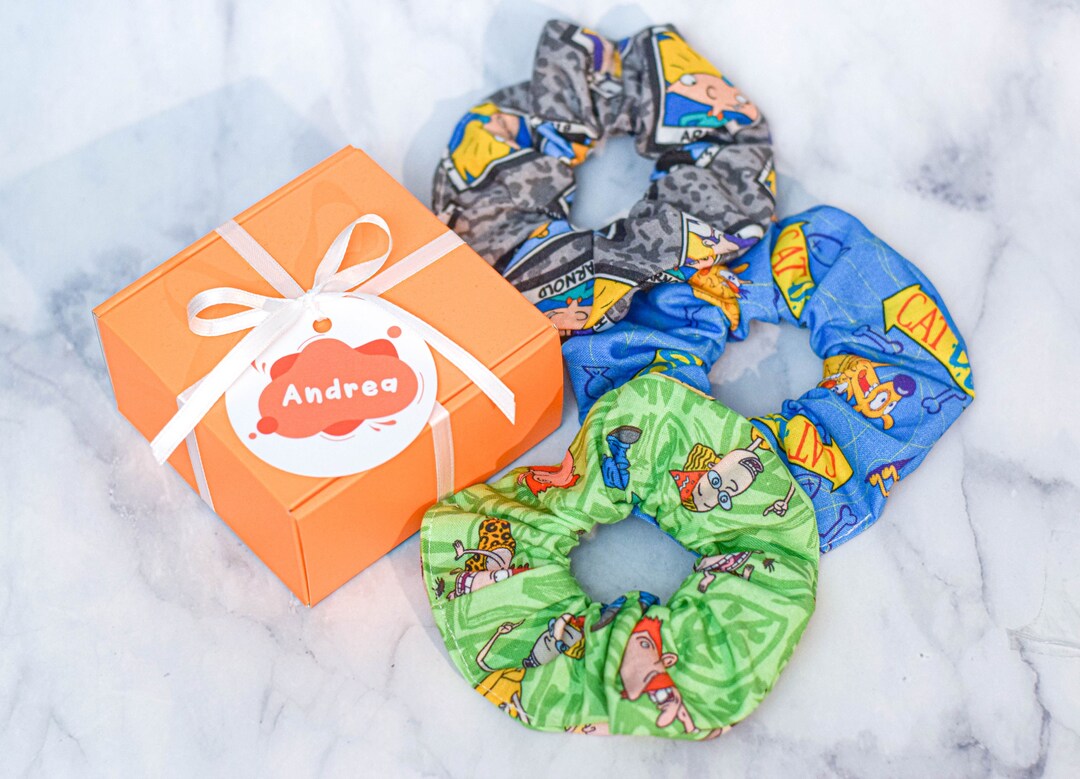 90's Cartoons Scrunchies With Customized Box, Hair Ties, Accessorie ...
