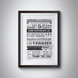 Personalized Kitchen Rules Print- Home Decor Print, Housewarming Gift ...