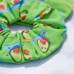 Avocado Cartoon Scrunchie, Scrunchies, Hair Ties, Accessories, Handmade ...