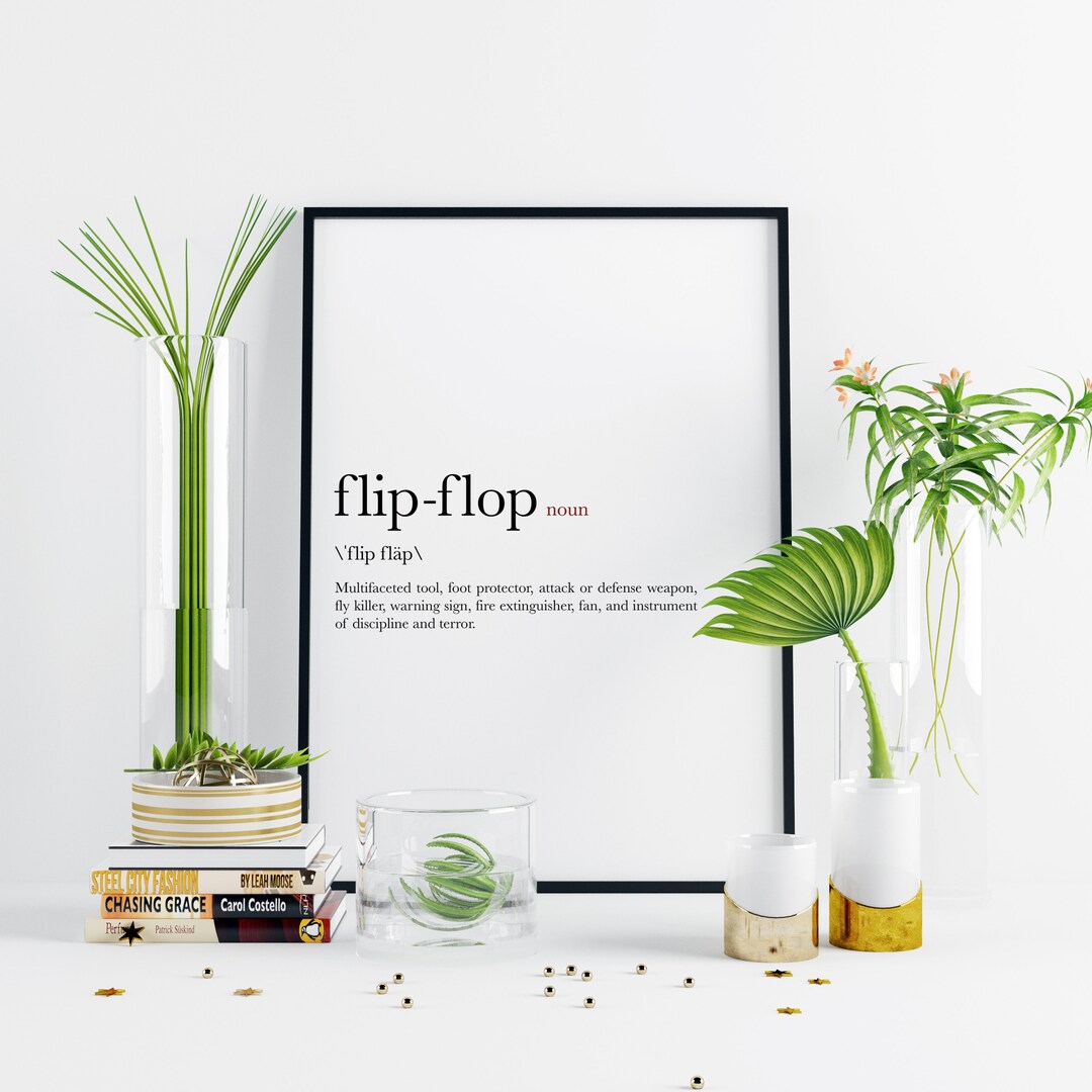 Flip-flop Definition Print - Home Decor Print, Housewarming Gift, New ...