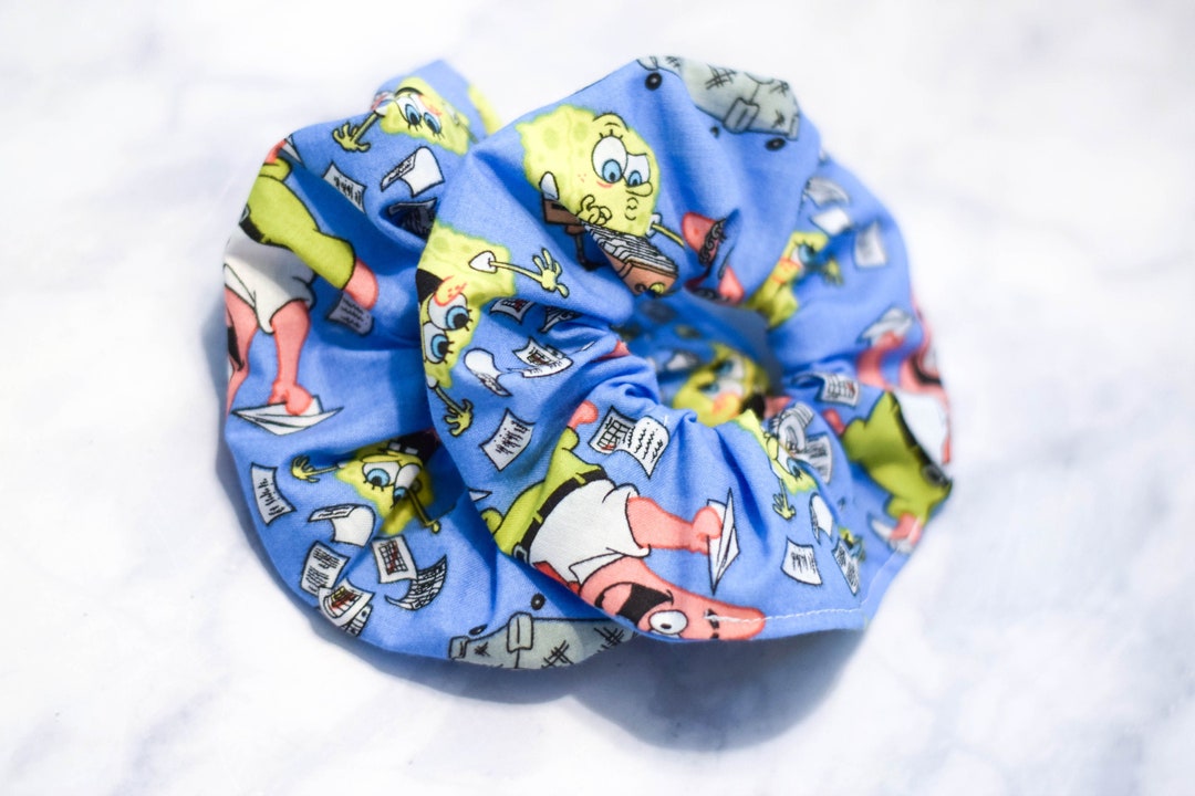 Yellow Sponge Cartoon Scrunchies, Hair Ties, Accessories, Handmade ...