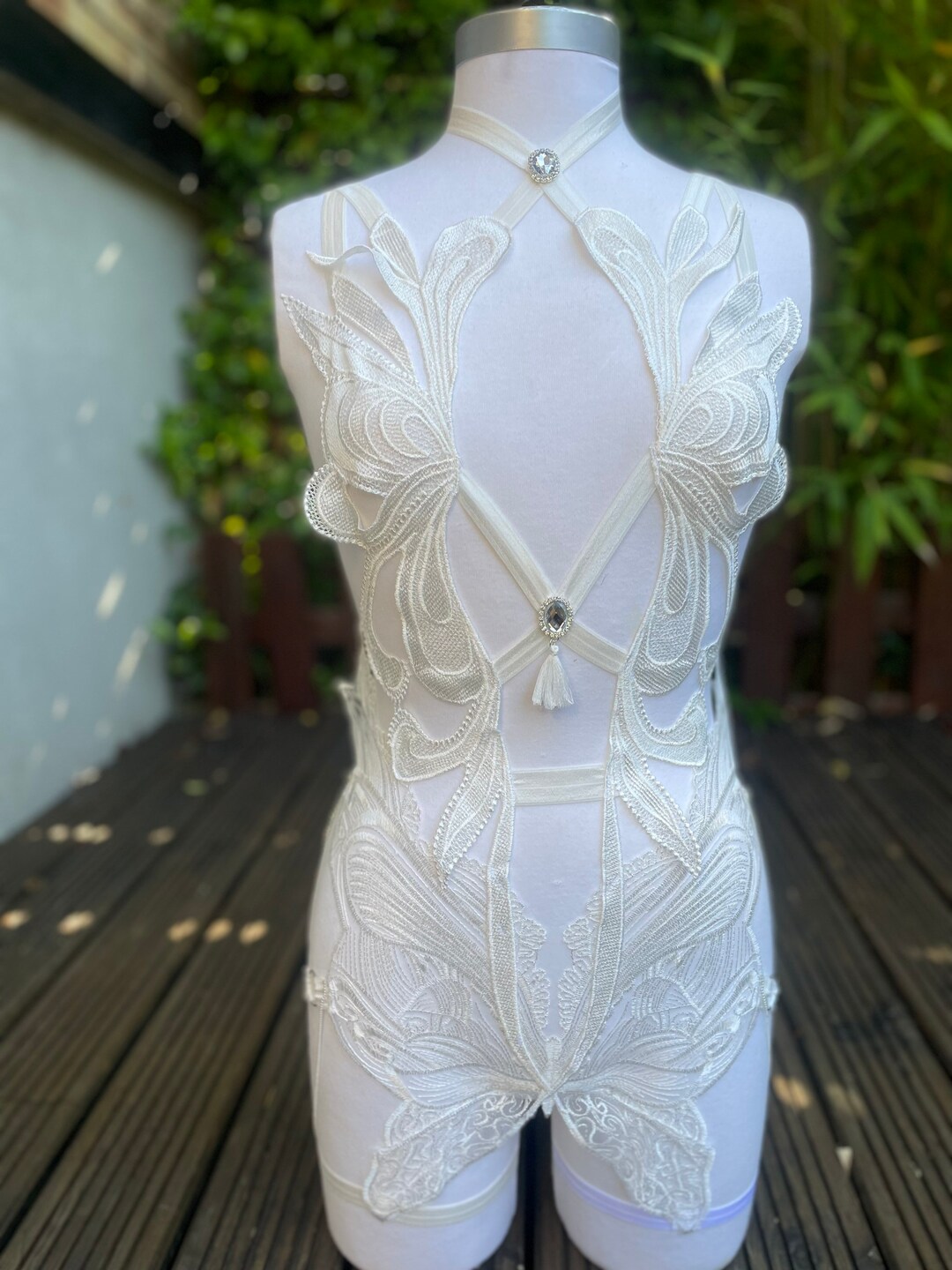 Ivory Macrame Butterfly Harness and Jewelry - Etsy
