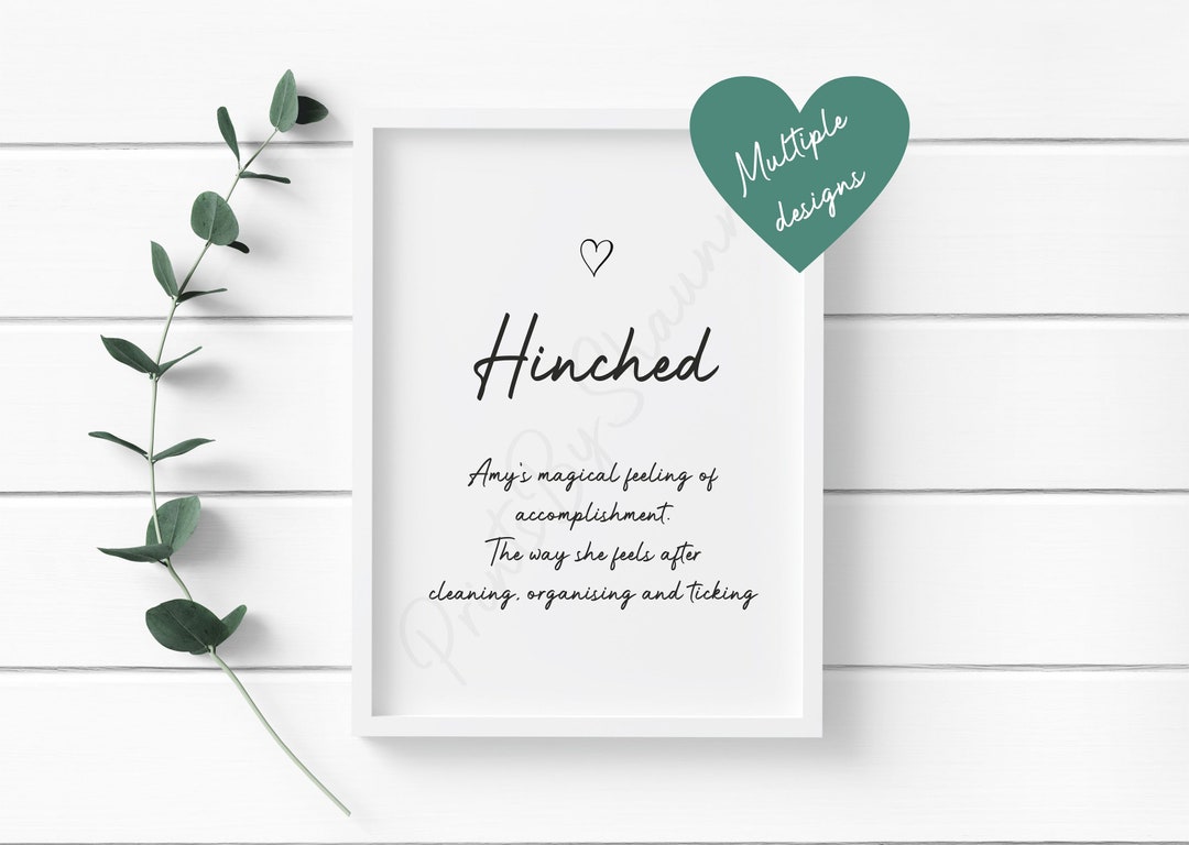 Personalised Hinch Print - Hinched Definition - Hinching - Hinch ...
