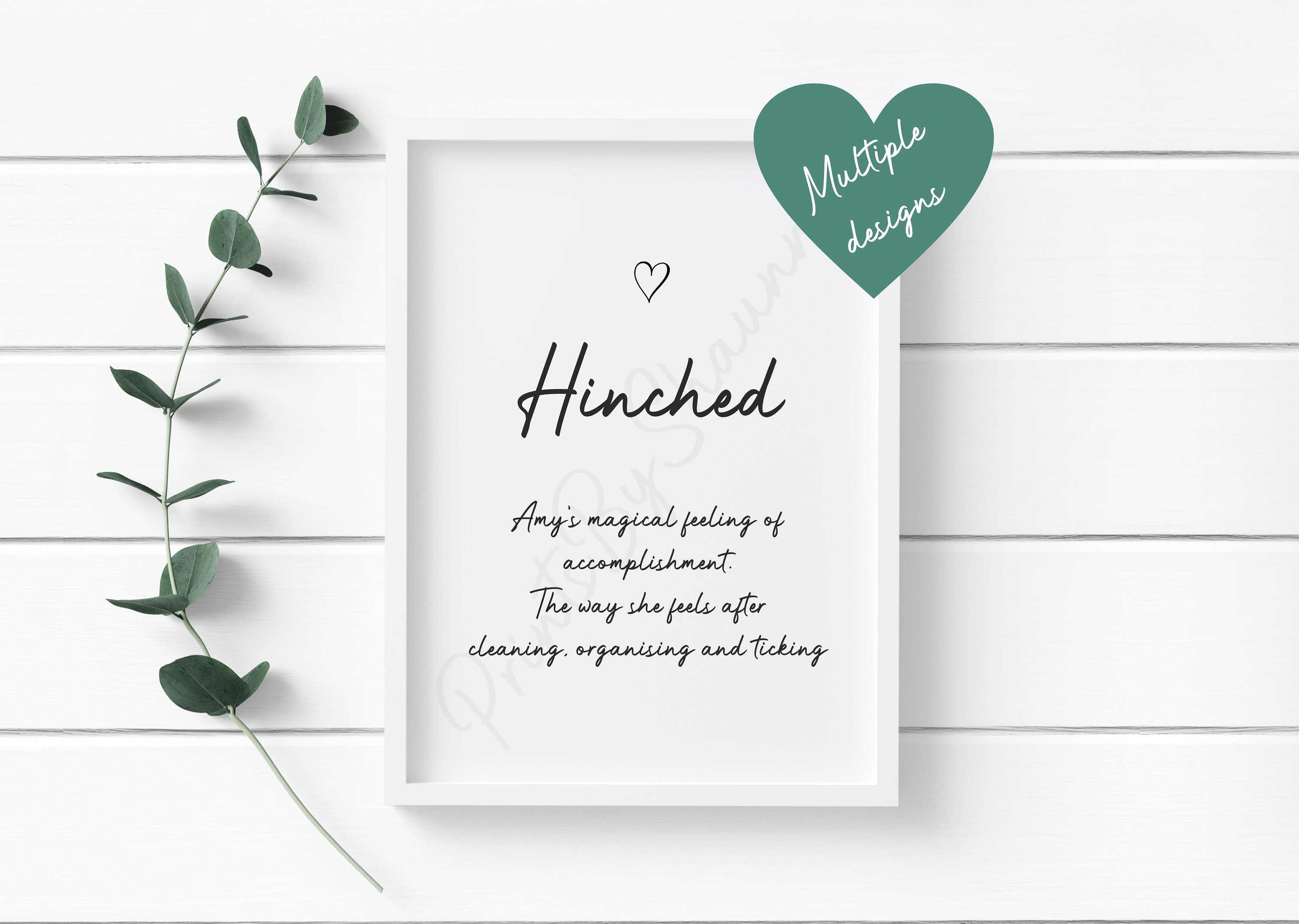 Personalised Hinch Print - Hinched Definition - Hinching - Hinch ...