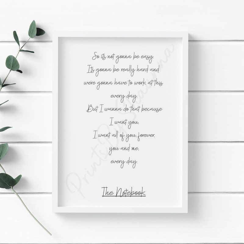 The Notebook Quote - Etsy