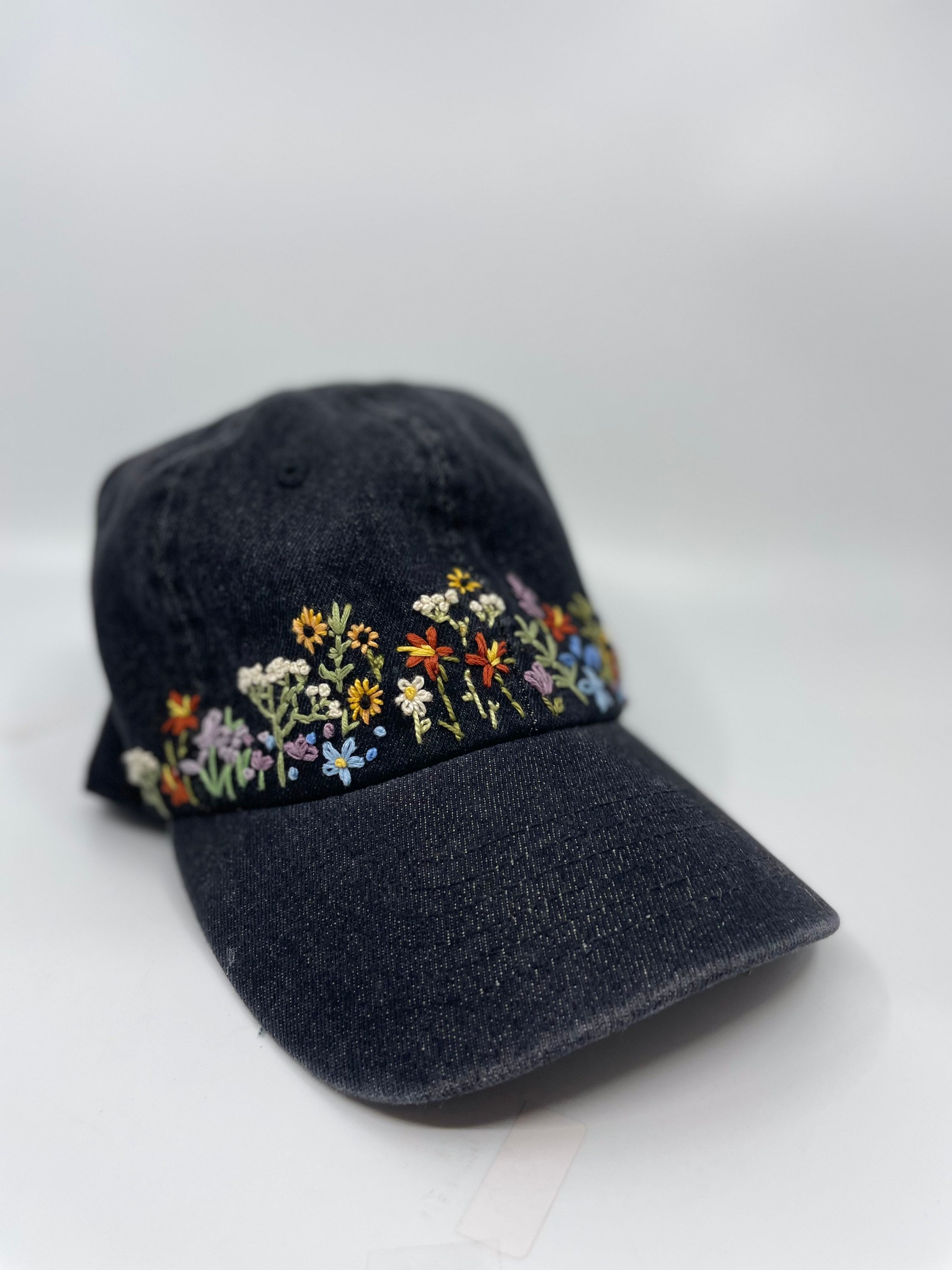 CUSTOM! Hand-embroidered Meadow Baseball Cap - Etsy