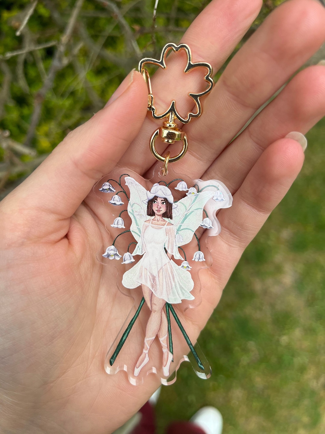 Lily of the Valley Fairy Keychain - Etsy