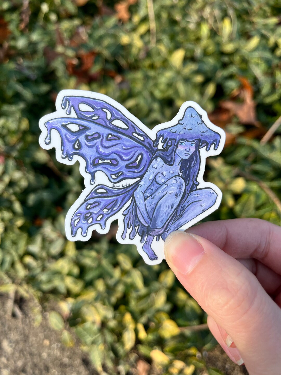 Inky Cap Mushroom Fairy Sticker - Etsy