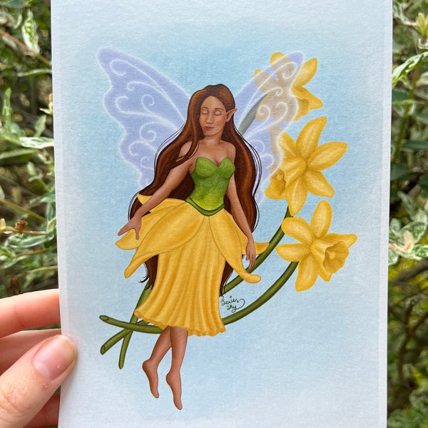 Daffodil Fairy Art - Etsy