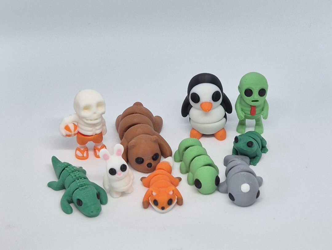 Bundle of 10 3d Printed Flexi Animal Minis. - Etsy