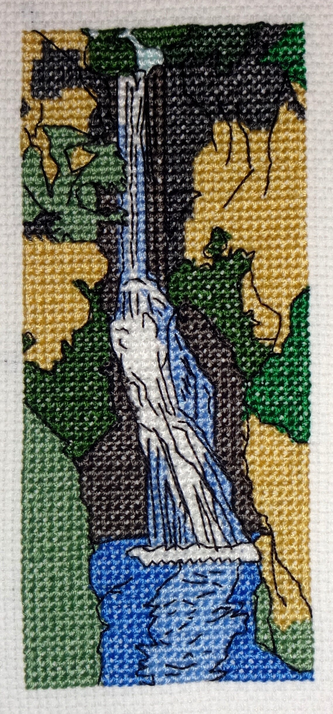 Waterfall Modern Counted Cross Stitch Pdf Pattern Chart Instant ...