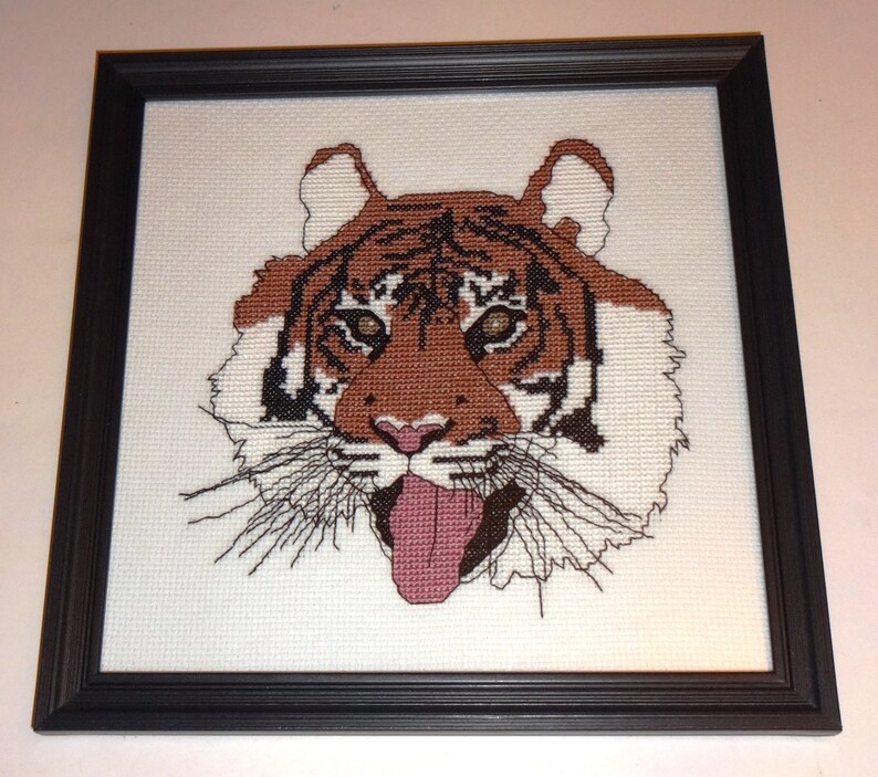 Tiger Face Modern Counted Cross Stitch Pdf Pattern Chart Instant ...