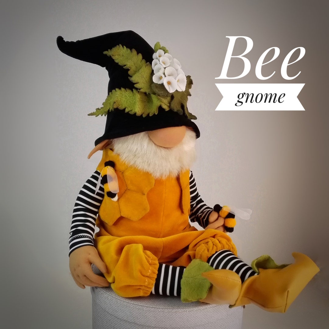Large Bee Gnome Handmade Gift,bee Decor - Etsy