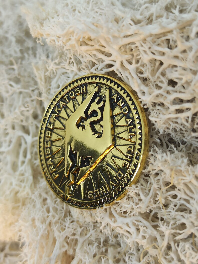 Akatosh Coin Dragonborn Symbol Skyrim Memorabilia Talos Coin Elder ...