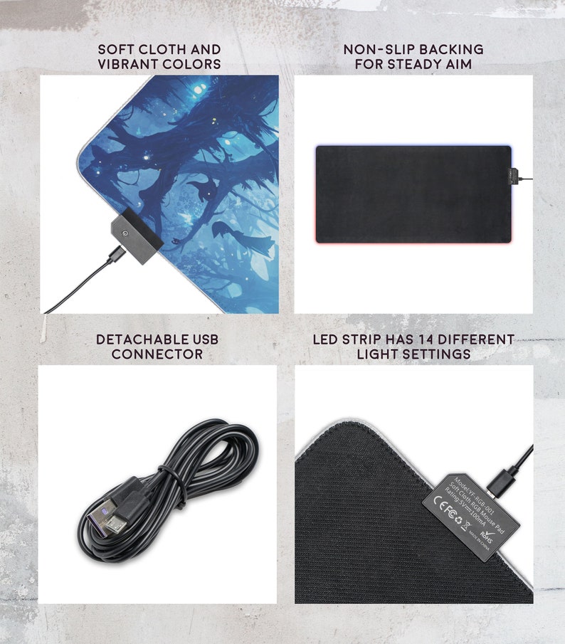 Hollow Knight RGB Mouse Pad, Hollow Knight Artwork Desk Mat, Gamer Room ...