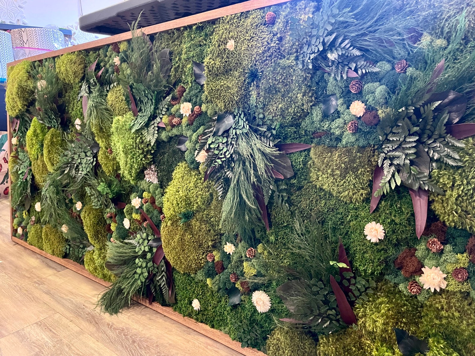 New, Moss Wall Art, Red Leaves, Flowers, Moss Art, Preserved Moss Art ...