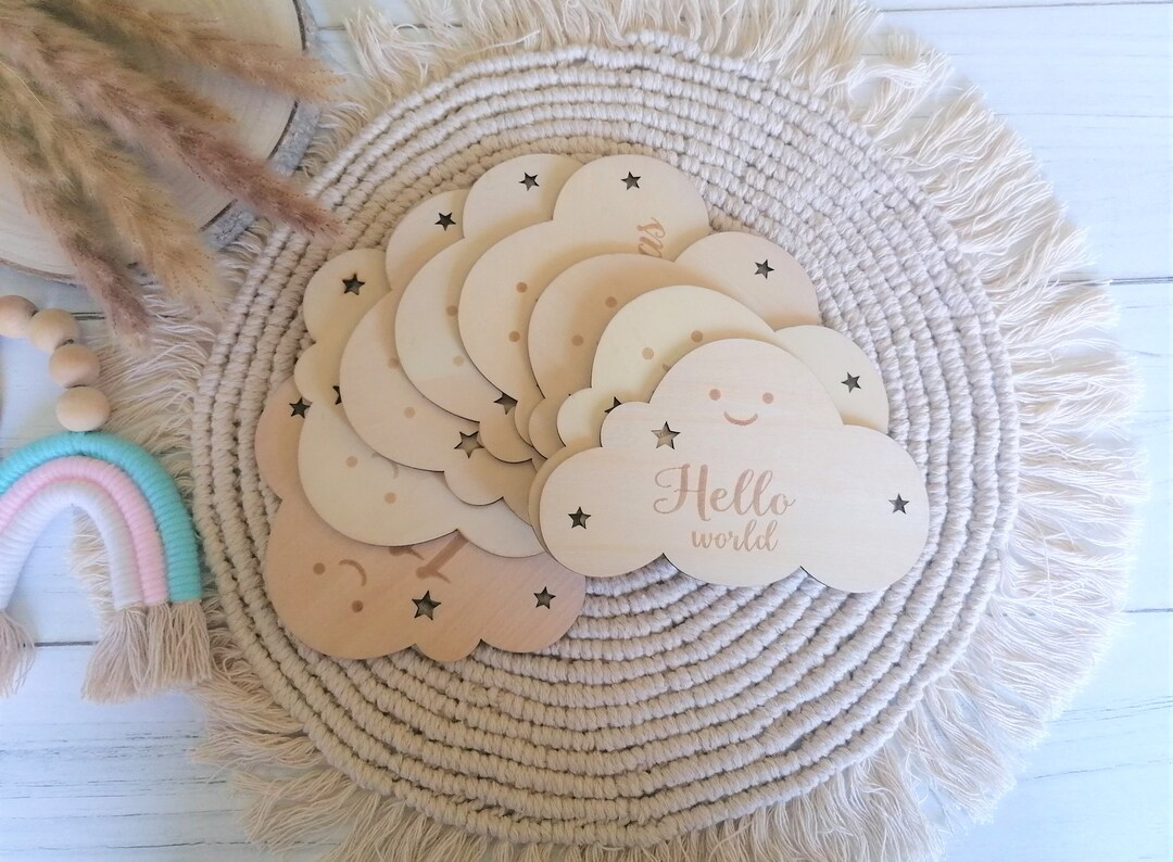 Wooden Milestone Cards, Milestone Boards Baby Milestone Discs for ...