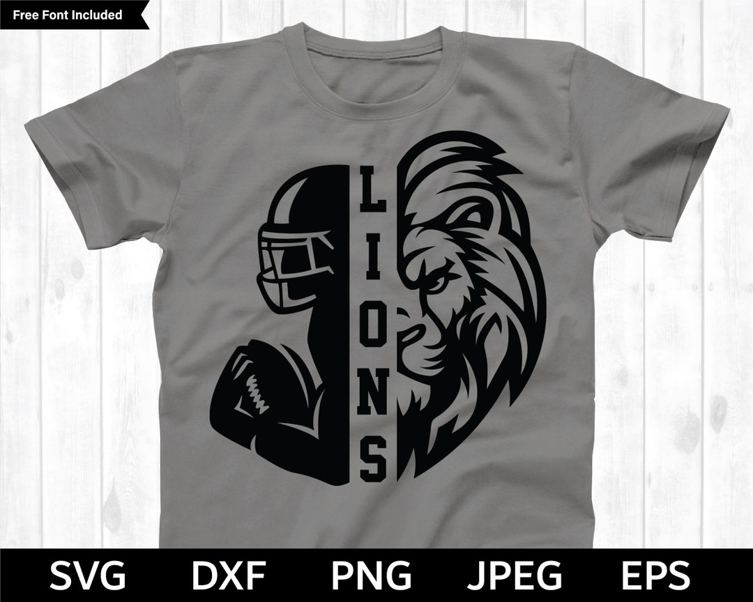Lions Football SVG, Lions SVG, Football Cut File, Football Silhouette ...