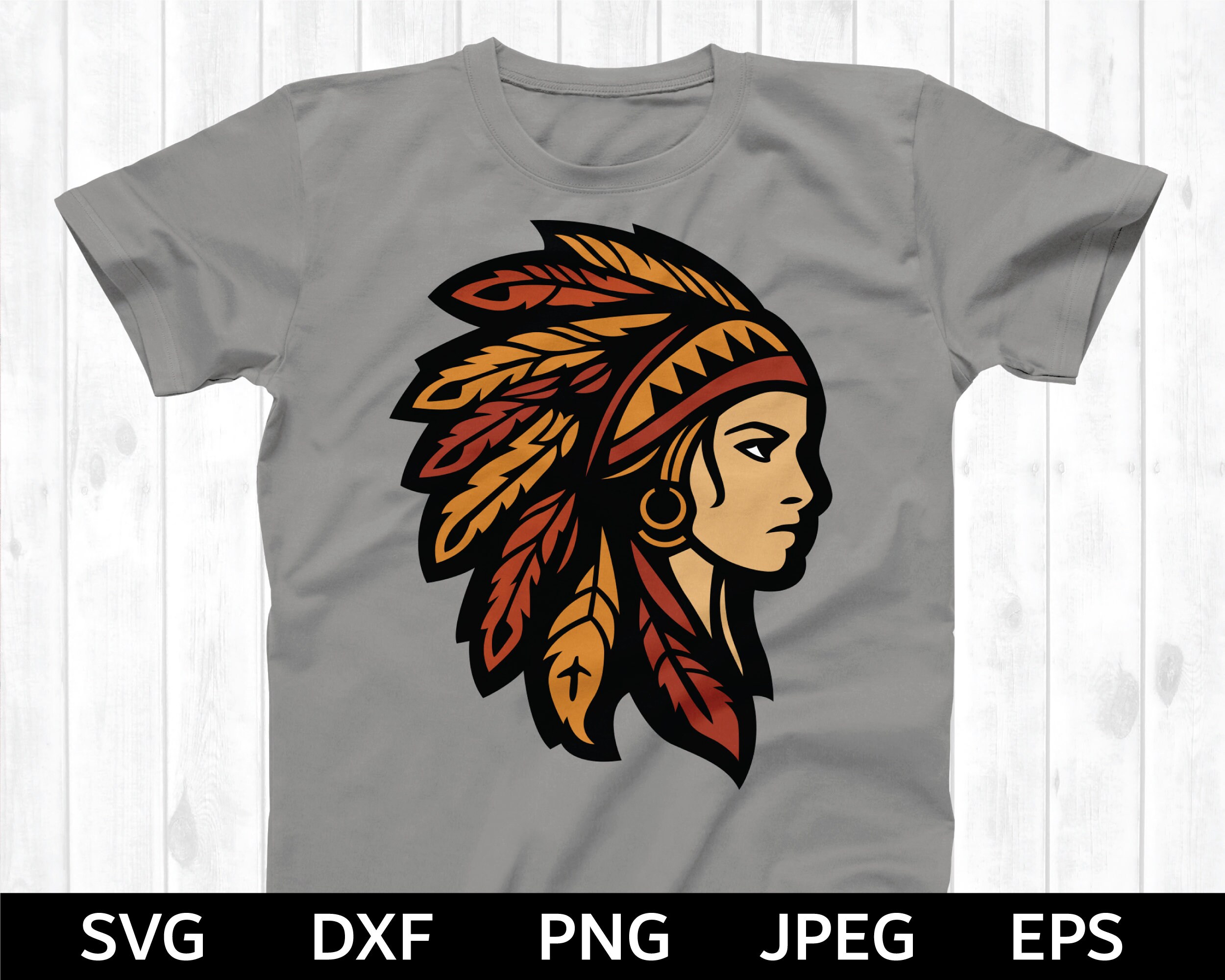 Indianer Frau SVG, Indianer Frau SVG, Indianer Kopfschmuck SVG - Etsy.de