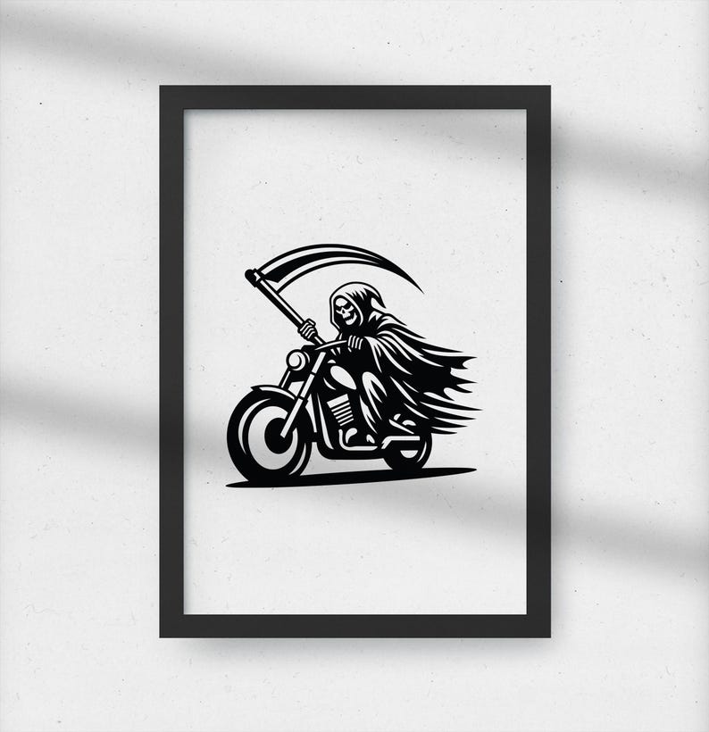 Grim Reaper Riding Motorcycle Svg, Grim Reaper SVG, Grim Reaper ...