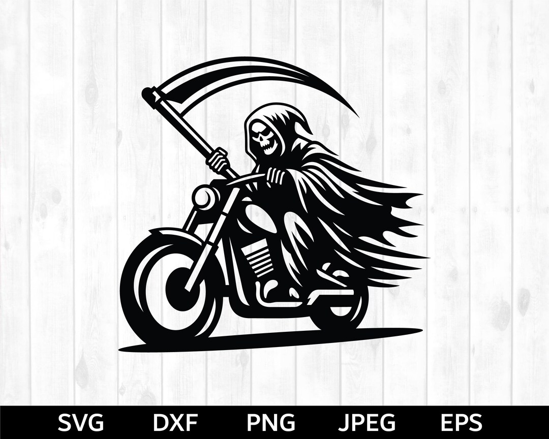 Grim Reaper Riding Motorcycle Svg, Grim Reaper SVG, Grim Reaper ...