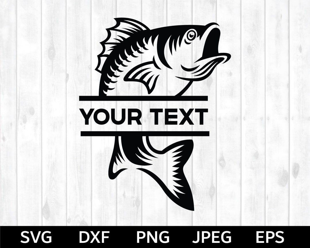 Fish Monogram SVG, Bass Monogram SVG, Fishing SVG, Fishing Cut File - Etsy