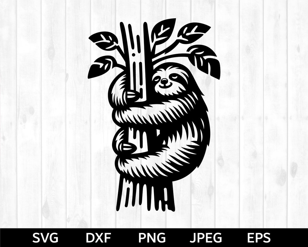 Sloth Svg, Sloth Png, Sloth Silhouette & Cricut Cut File, Sloth Tshirt ...