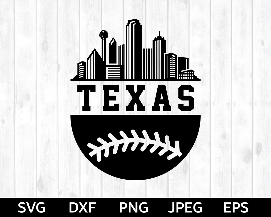 Texas Baseball Skyline SVG, Texas Baseball Png, Texas Baseball ...