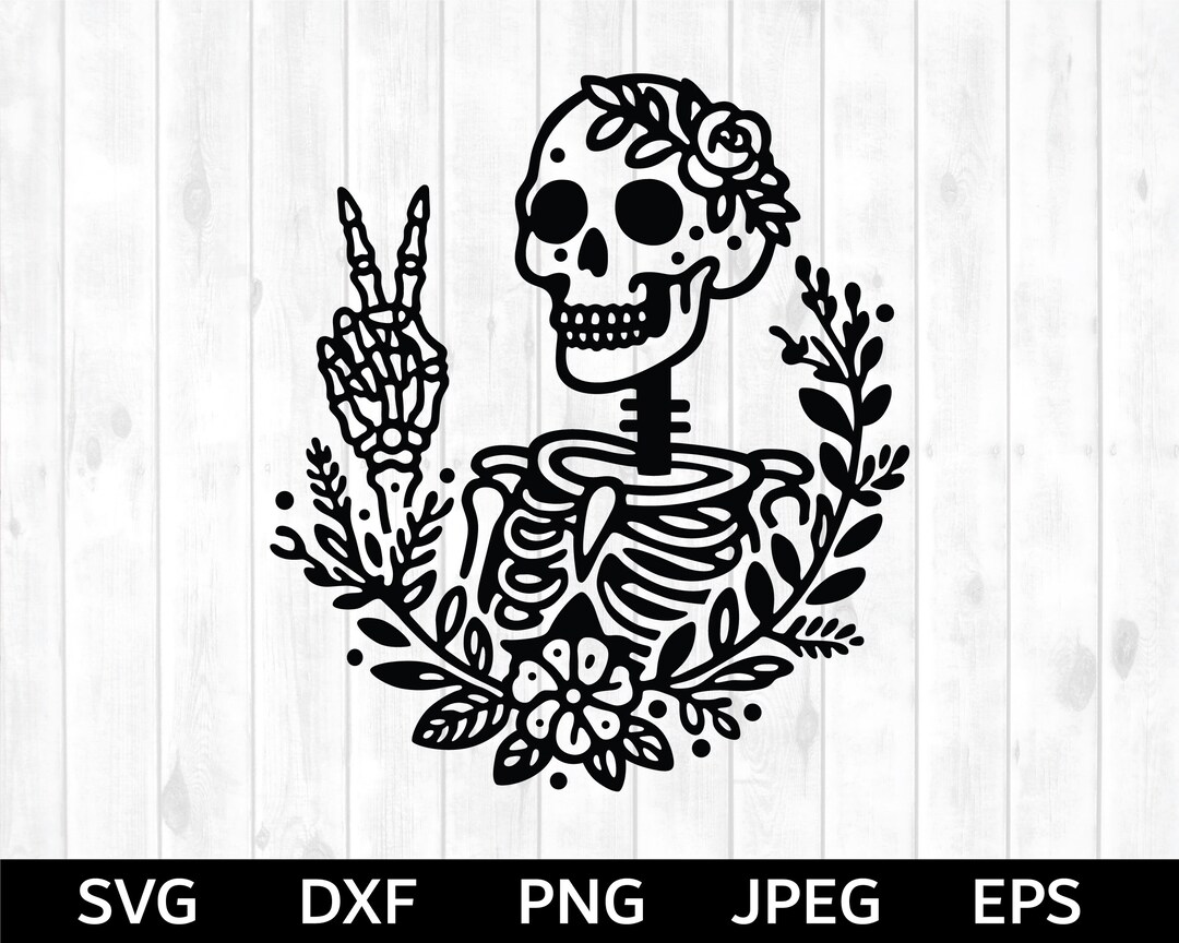 Skeleton Peace Sign SVG, Skeleton Peace Sign Png, Skeleton Peace Sign ...