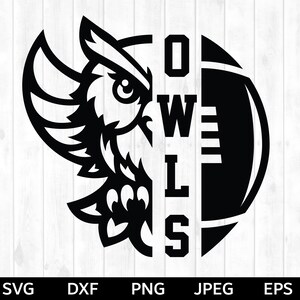 Owls Football SVG, Owls Football Cut File, Football Silhouette & Cricut ...