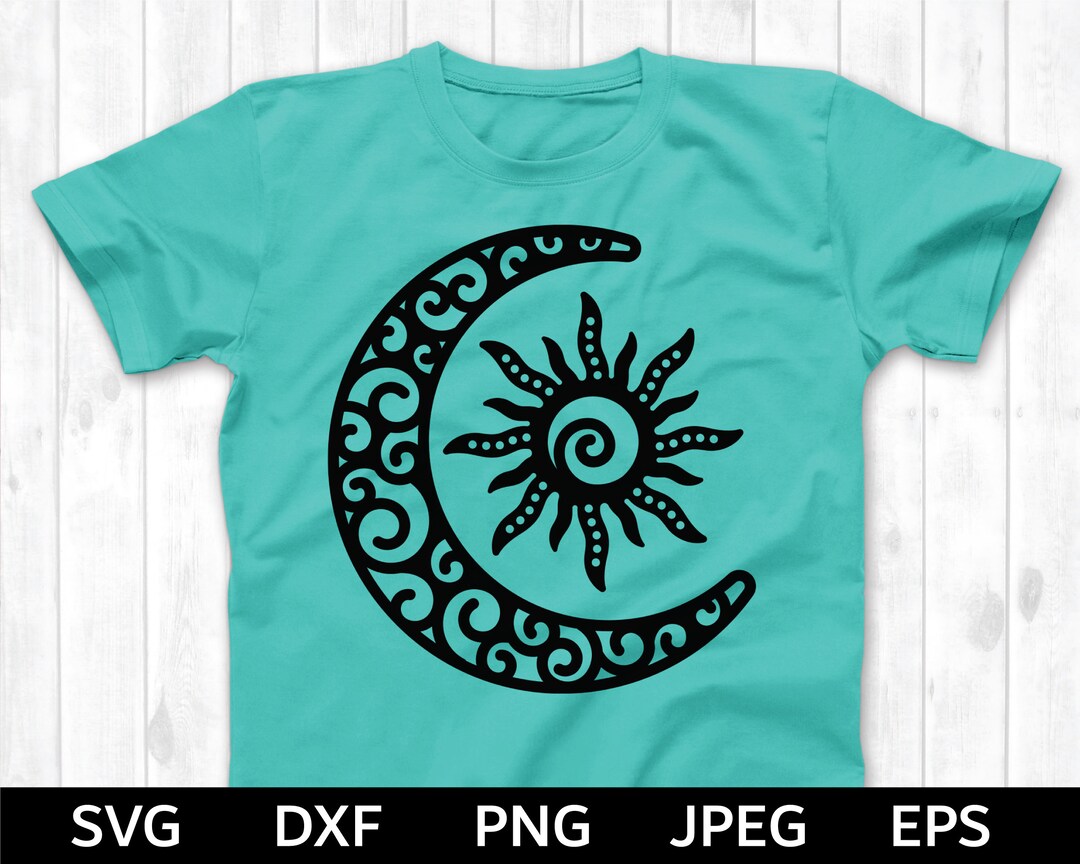 Sun & Moon SVG, Celestial Sun SVG, Celestial Moon SVG, Sun and Moon Svg ...