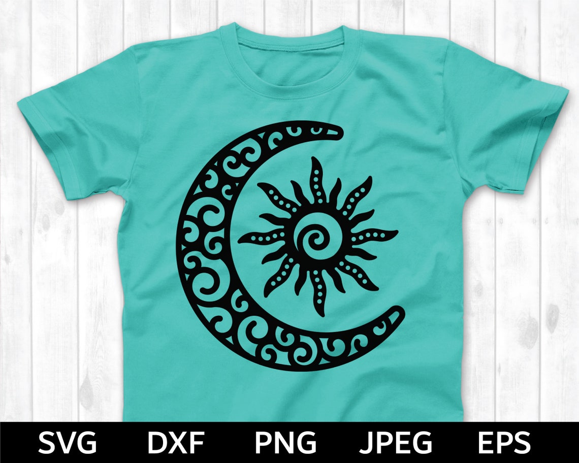 Sun & Moon SVG, Celestial Sun SVG, Celestial Moon SVG, Sun and Moon Svg ...