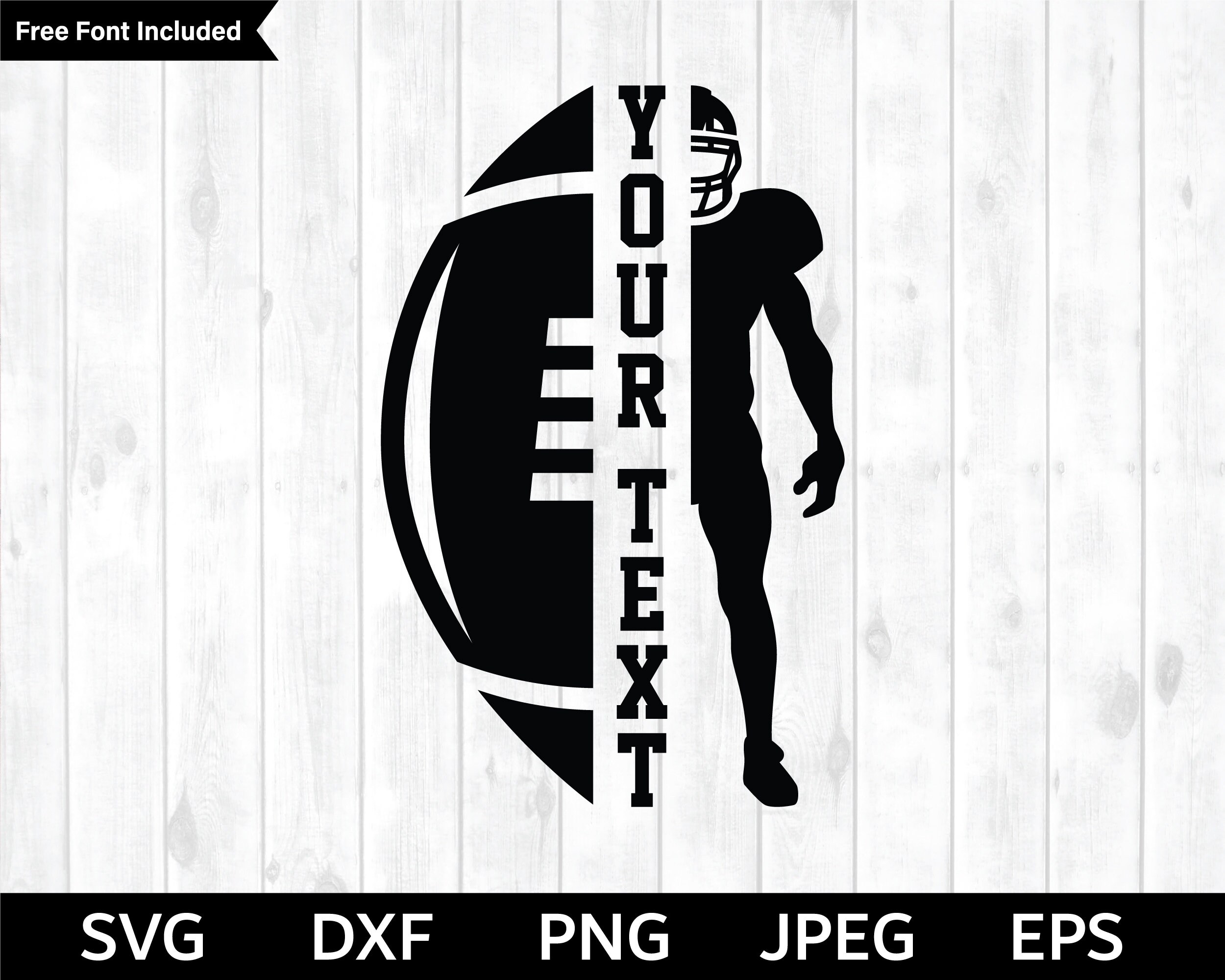 Football SVG, Football Cut File, Football Silhouette & Cricut Cut File ...