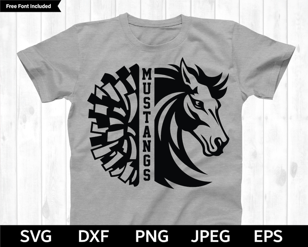 Mustangs Cheer SVG, Cheer SVG, Cheer Cut File, Cheer Silhouette ...