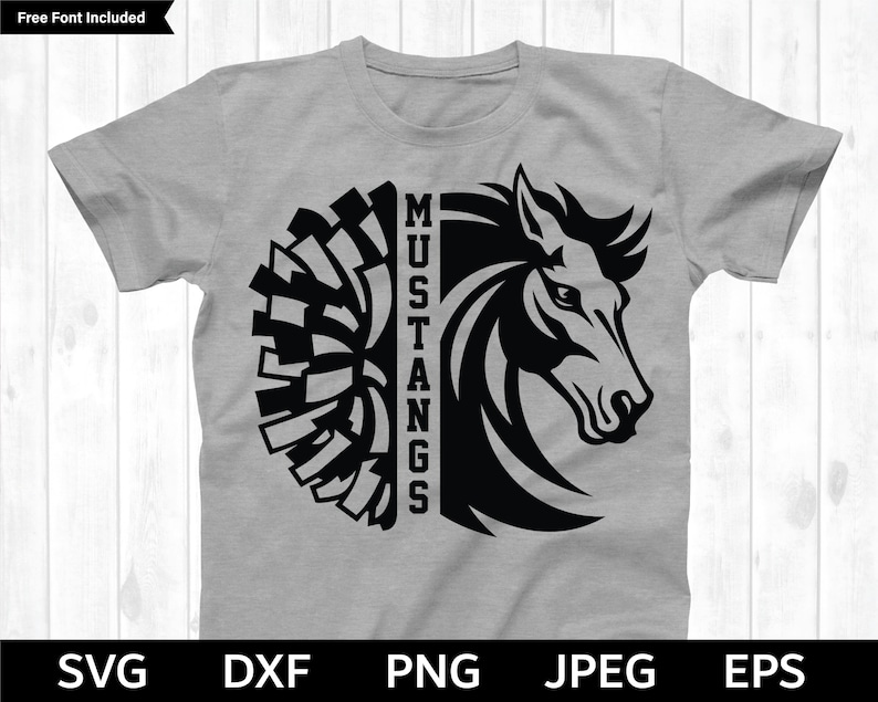 Mustangs Cheer SVG, Cheer SVG, Cheer Cut File, Cheer Silhouette ...
