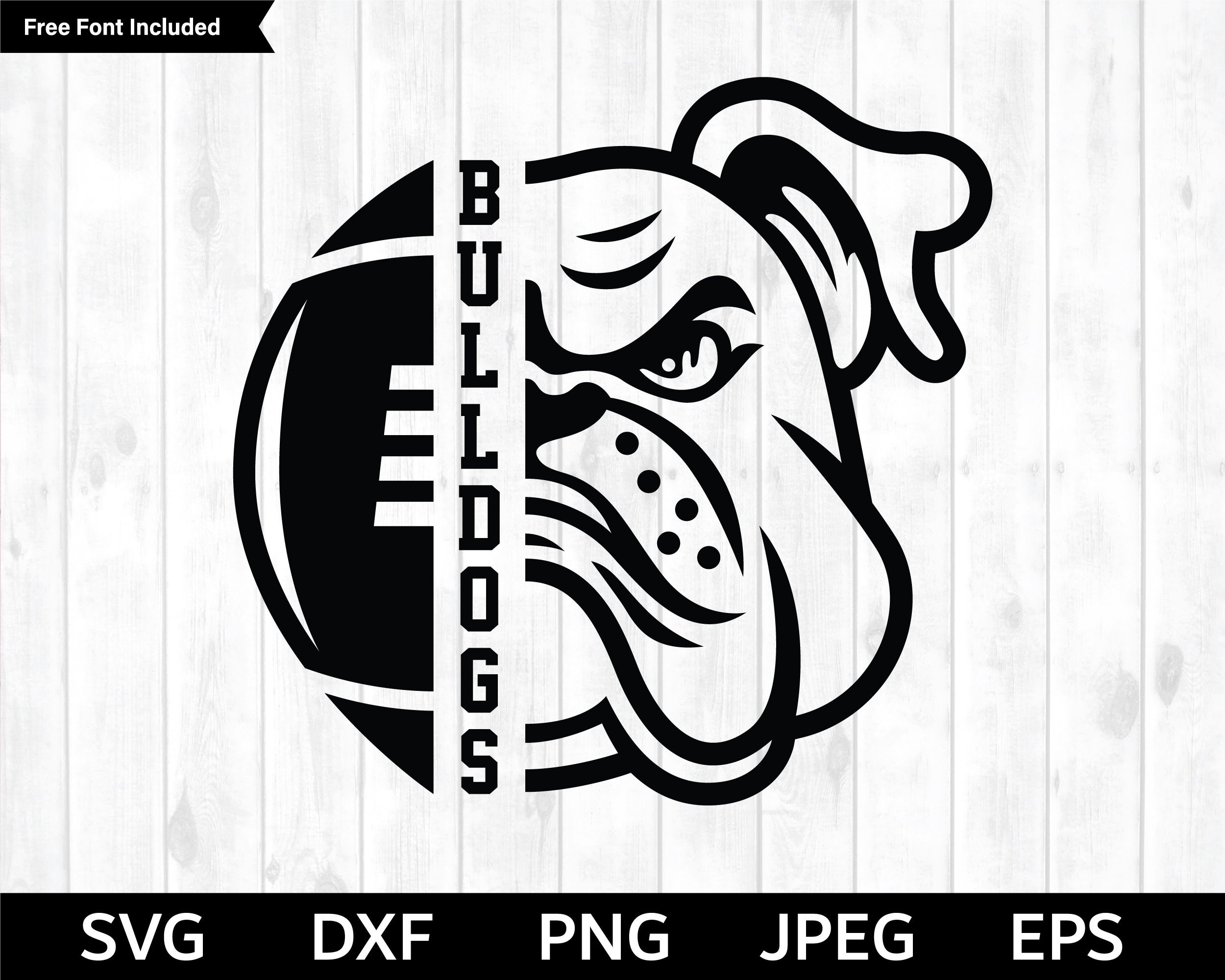 Bulldogs Football SVG Bulldogs SVG Football Cut File - Etsy