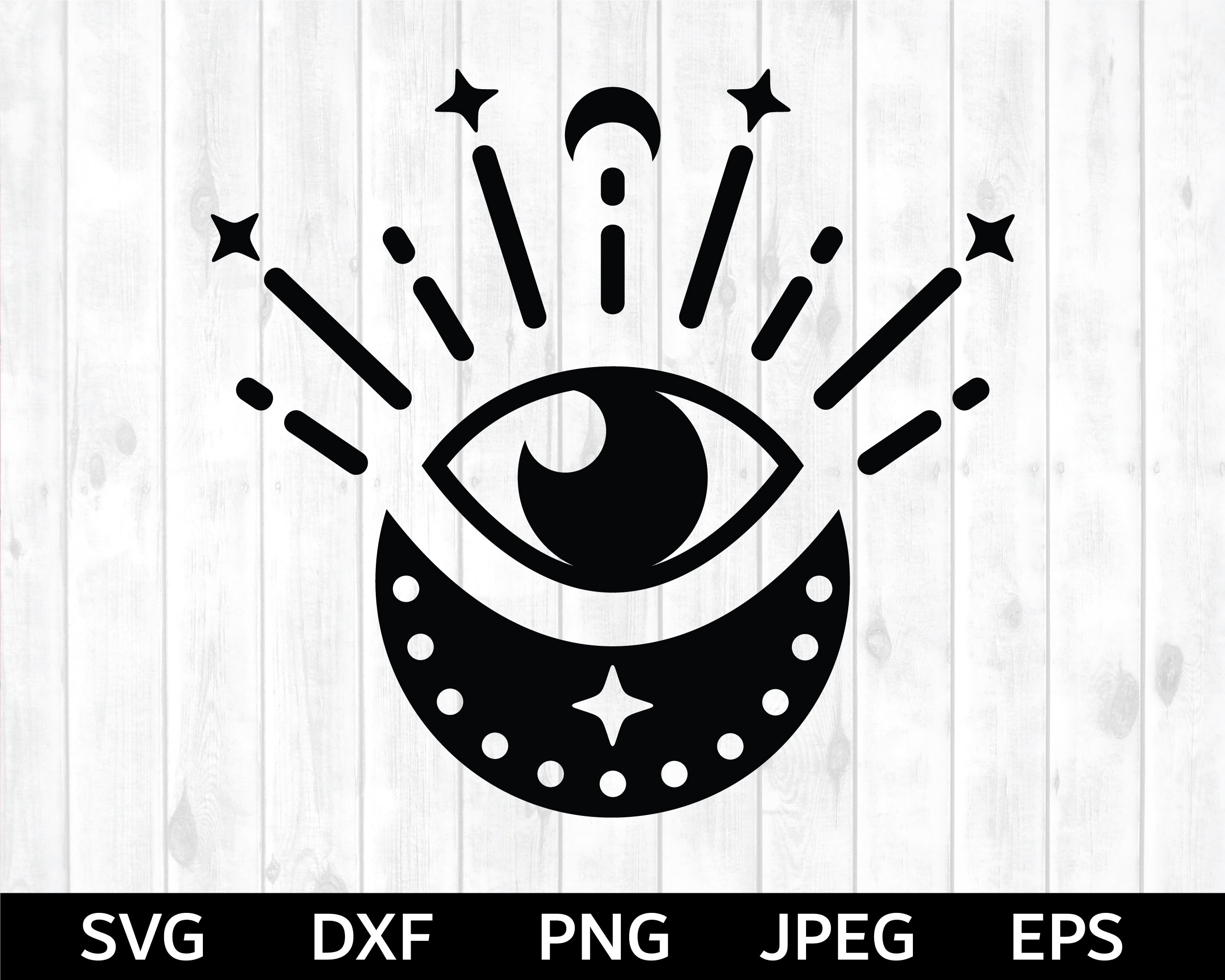 Eye and Moon SVG Celestial Eye SVG Celestial Moon SVG Moon | Etsy