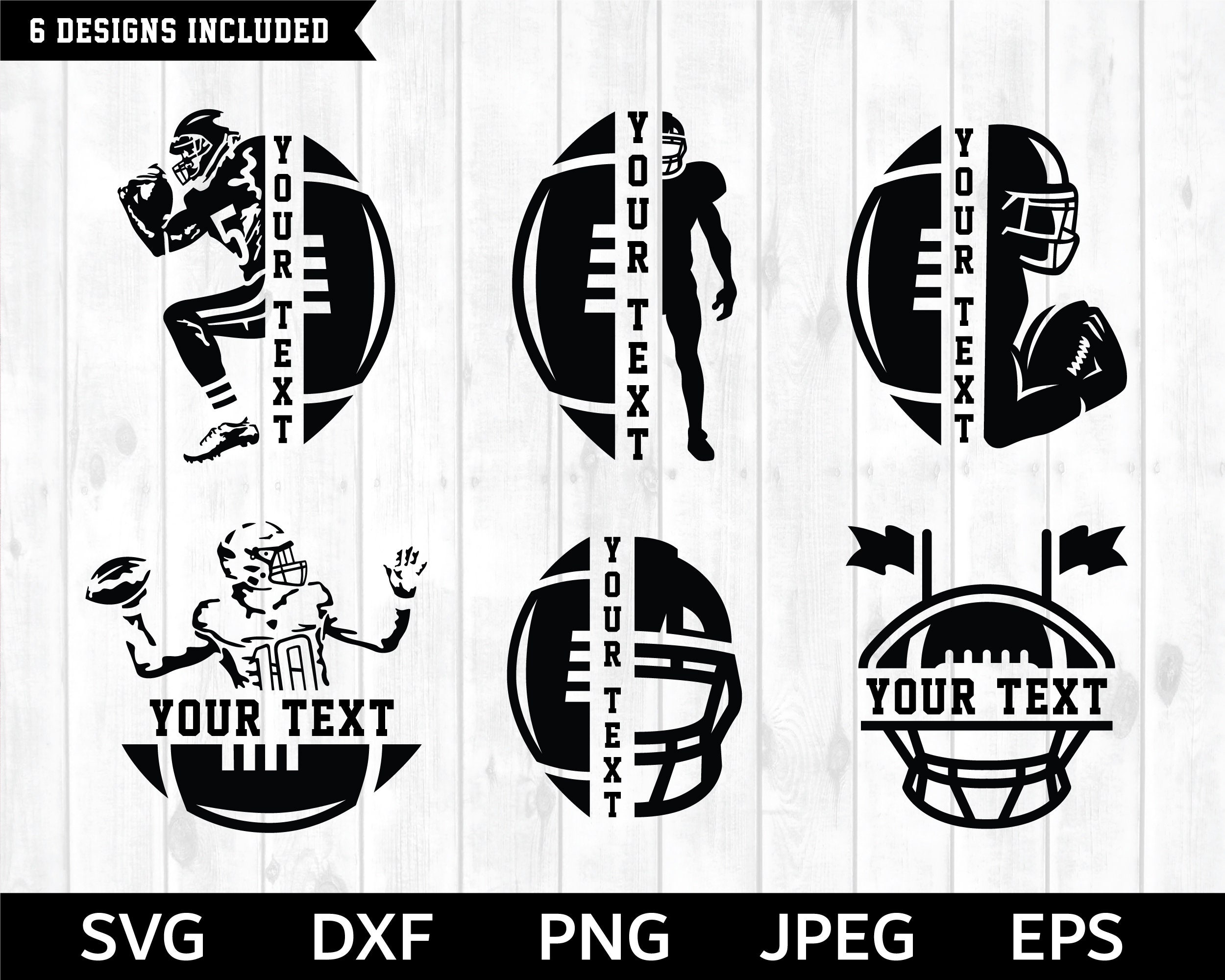 Football SVG Bundle Football Cut File Football Silhouette & - Etsy