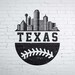 Texas Baseball Skyline SVG, Texas Baseball Png, Texas Baseball ...