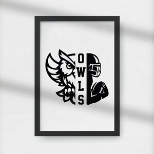Owls Football Player SVG, Owls Football Cut File, Football Silhouette ...