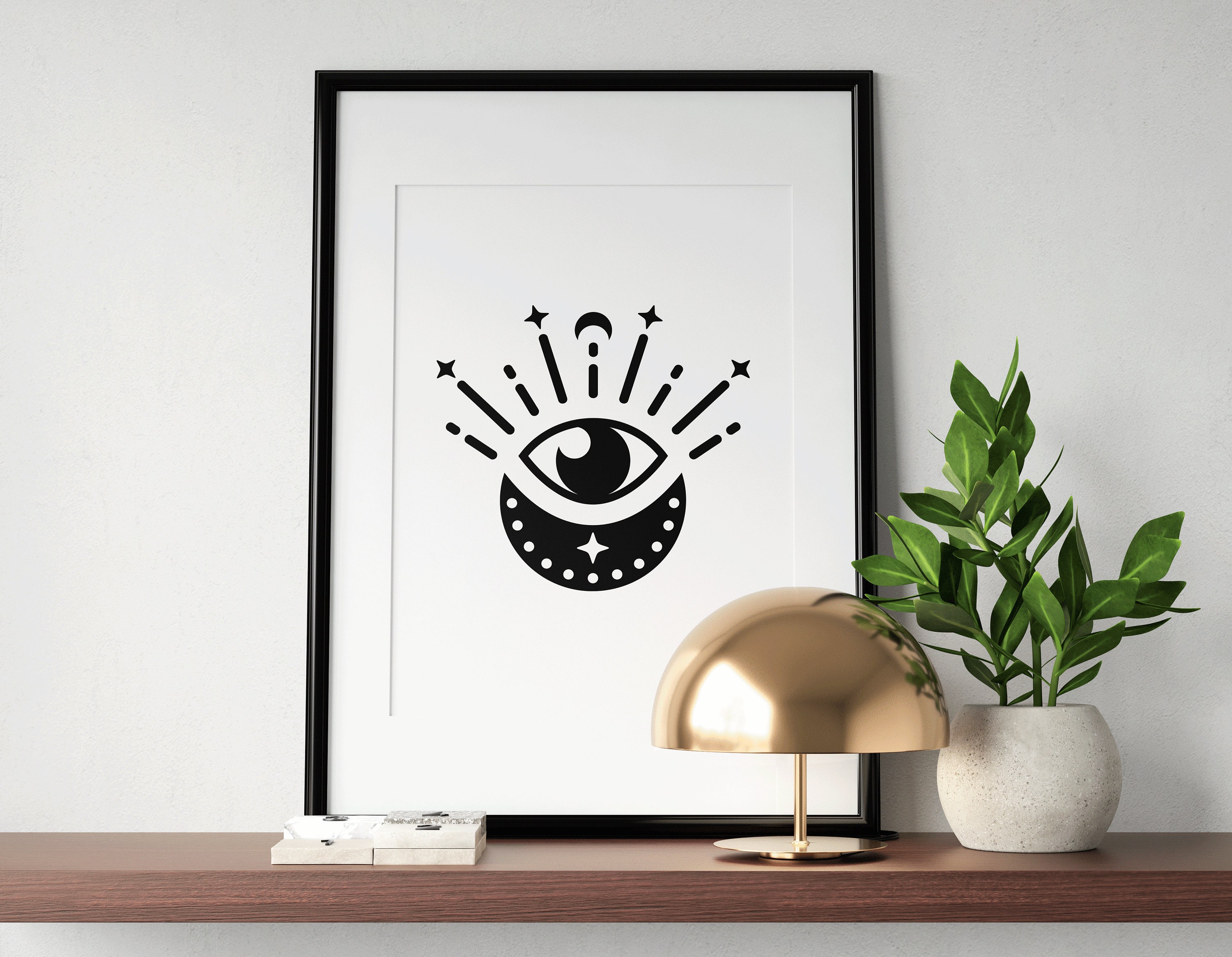 Eye and Moon SVG Celestial Eye SVG Celestial Moon SVG Moon | Etsy