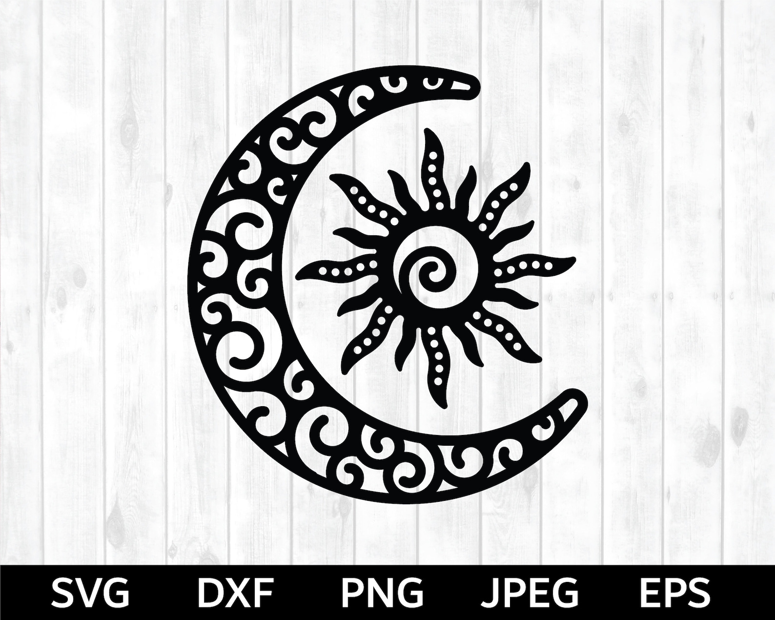 Sun & Moon SVG Celestial Sun SVG Celestial Moon SVG Sun and - Etsy