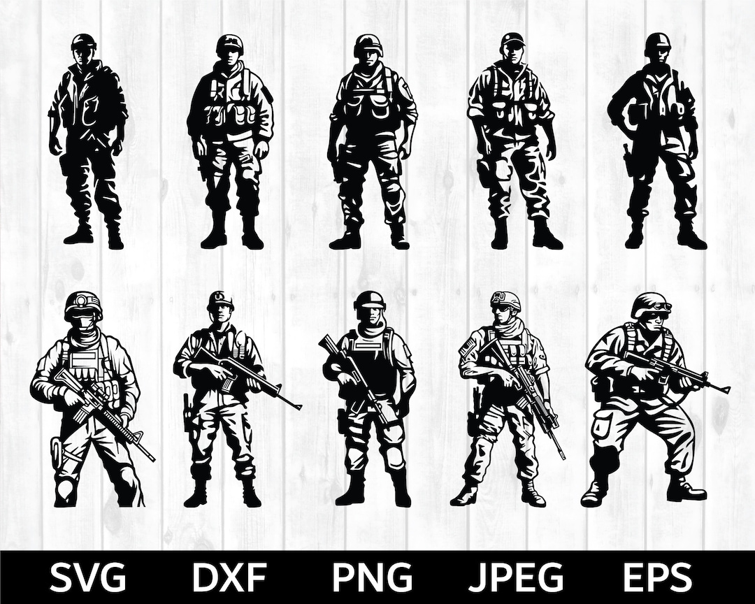 Soldier SVG Bundle, US Soldier Cut File, Military SVG, Rifle Svg ...
