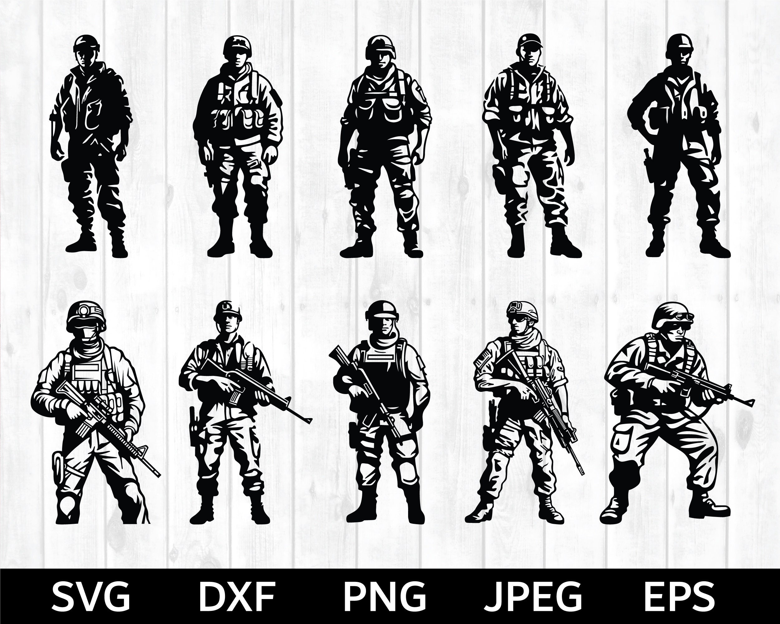 Soldier Black And White Clip Art
