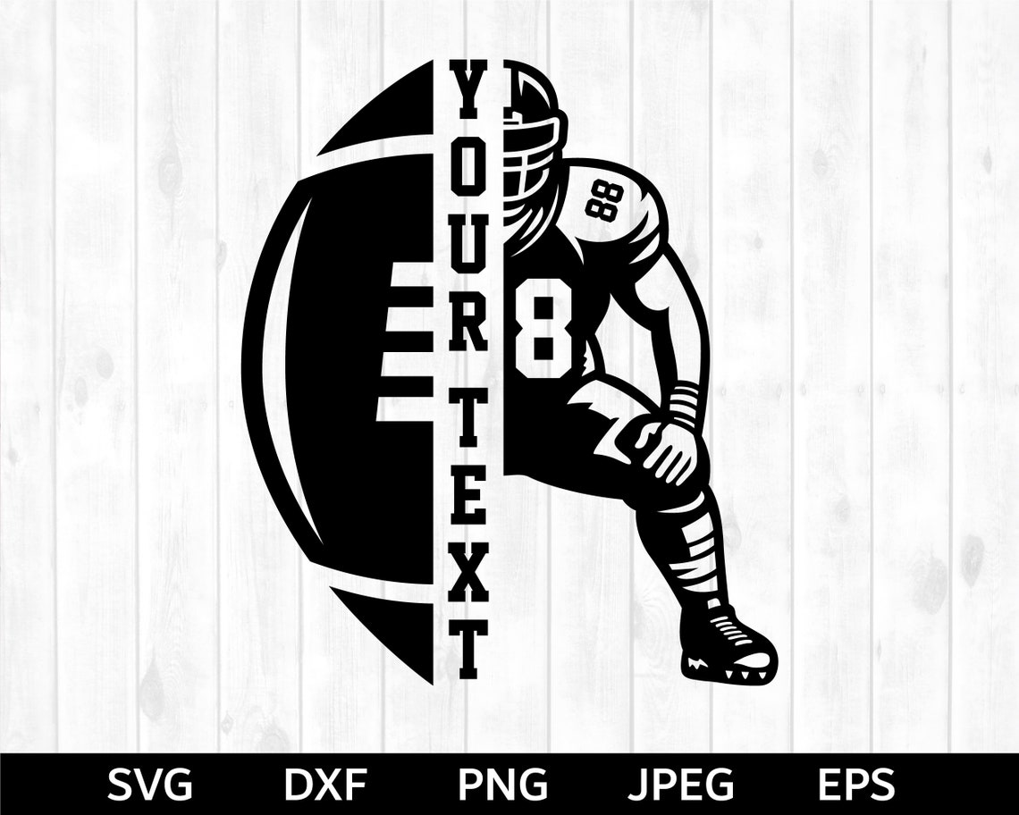 Football SVG, Football Cut File, Football Silhouette & Cricut Cut File ...
